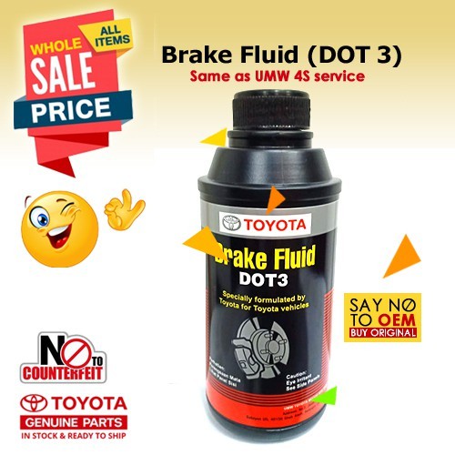 (100% Original) Toyota Brake Fluid Oil (Dot 3) 330ml 08823-80230 08823 ...