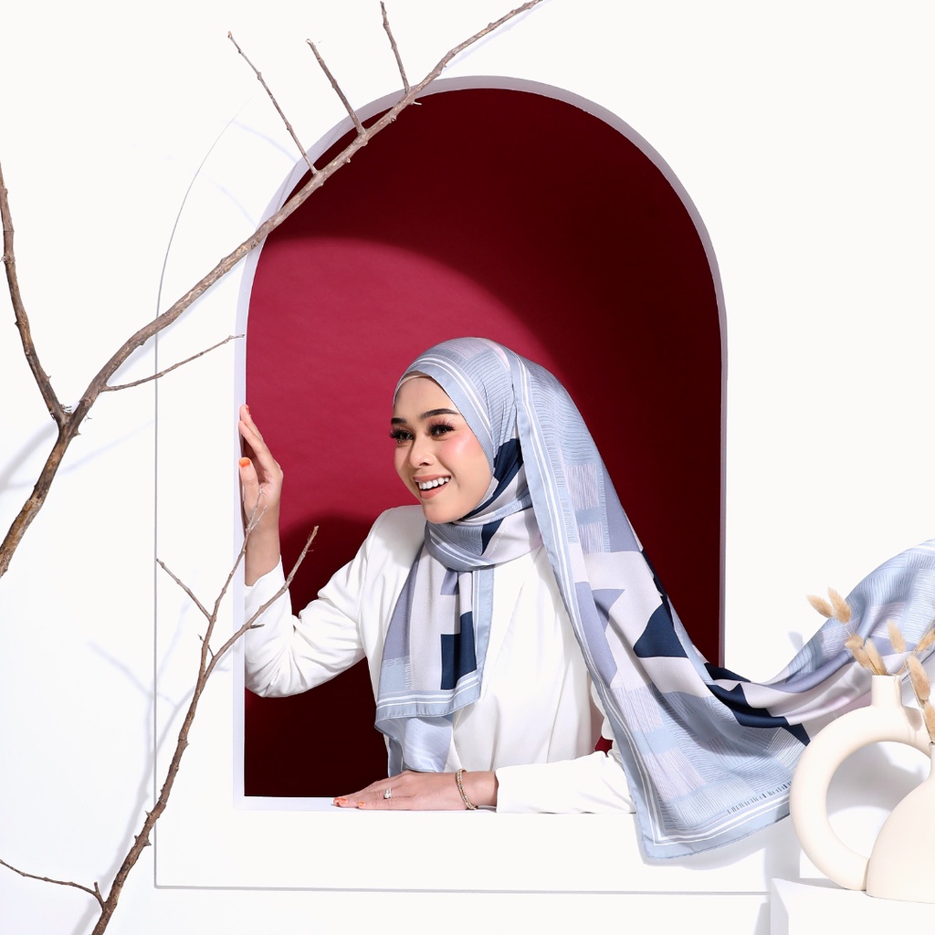 Tyra Anne TA Signature Printed Shawl Satin Twill Silk | Shopee Malaysia