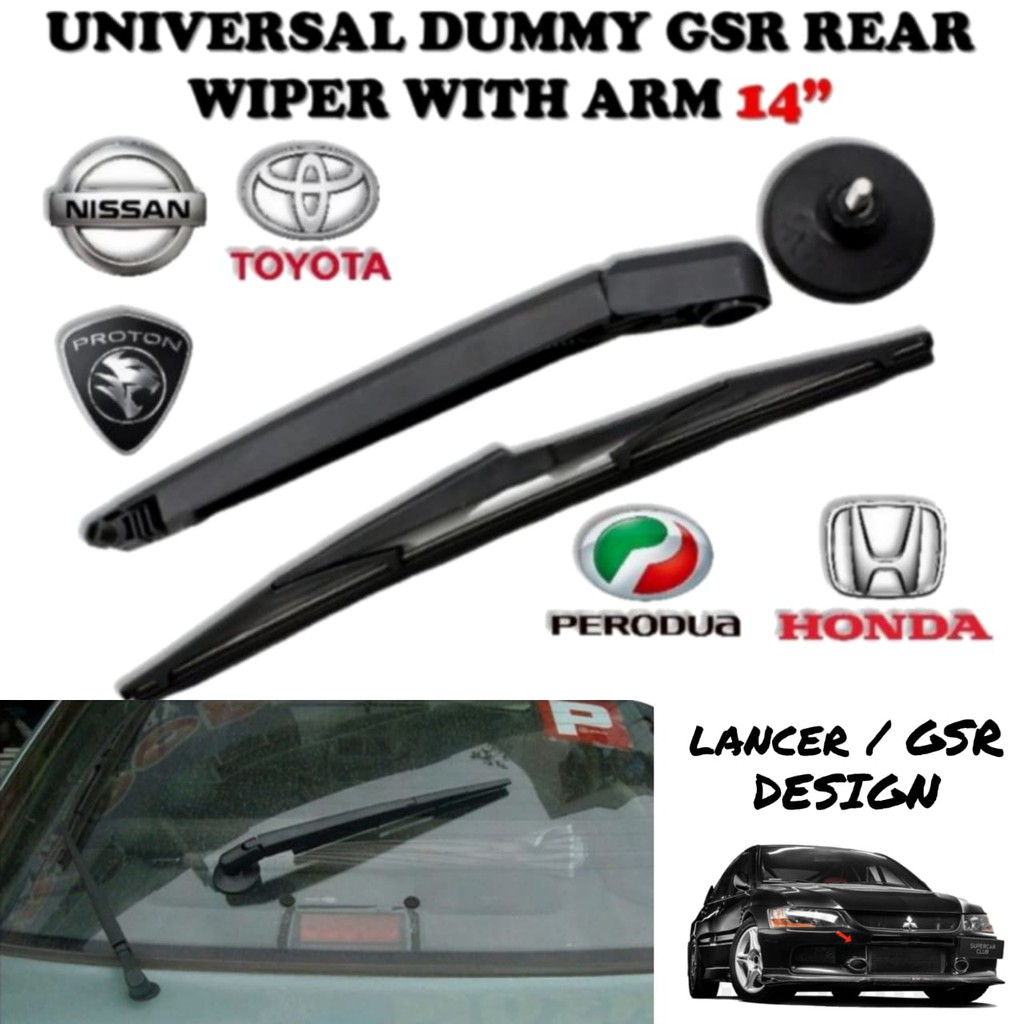 Universal Dummy GSR Rear Wiper 14" - FITS All Car (HONDA/TOYOTA/NISSAN ...