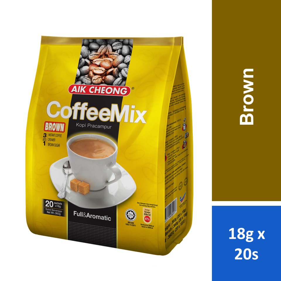 Aik Cheong 3 In 1 Coffee Mix Brown (20s x 18g) | Shopee Malaysia