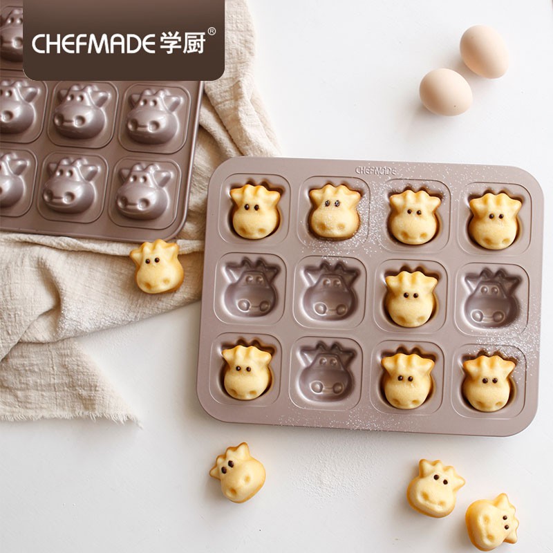 [CHEFMADE] 12 CUPS COW CAKE PAN - WK9788 | Shopee Malaysia