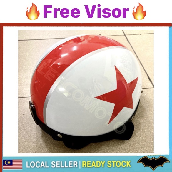 [ FREE VISOR ] MHR III Steng Kura Kura Half Cut Helmet VIETNAM RED STAR ...