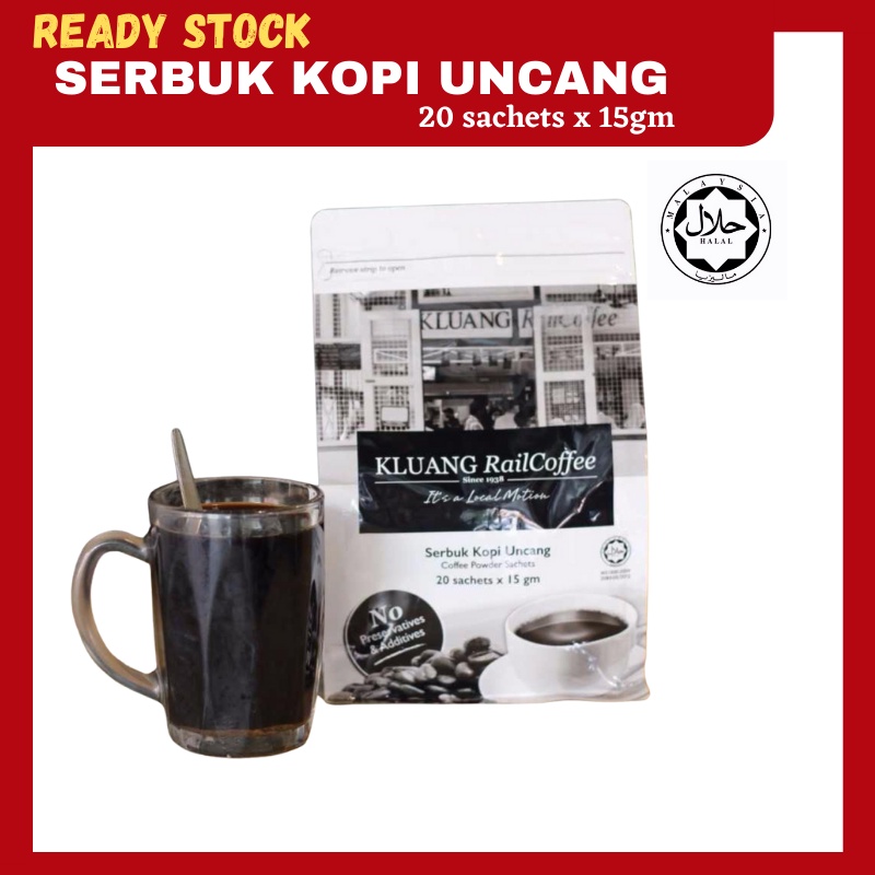 SERBUK KOPI UNCANG Original Kluang Rail Coffee (20 Sachets) | Shopee ...