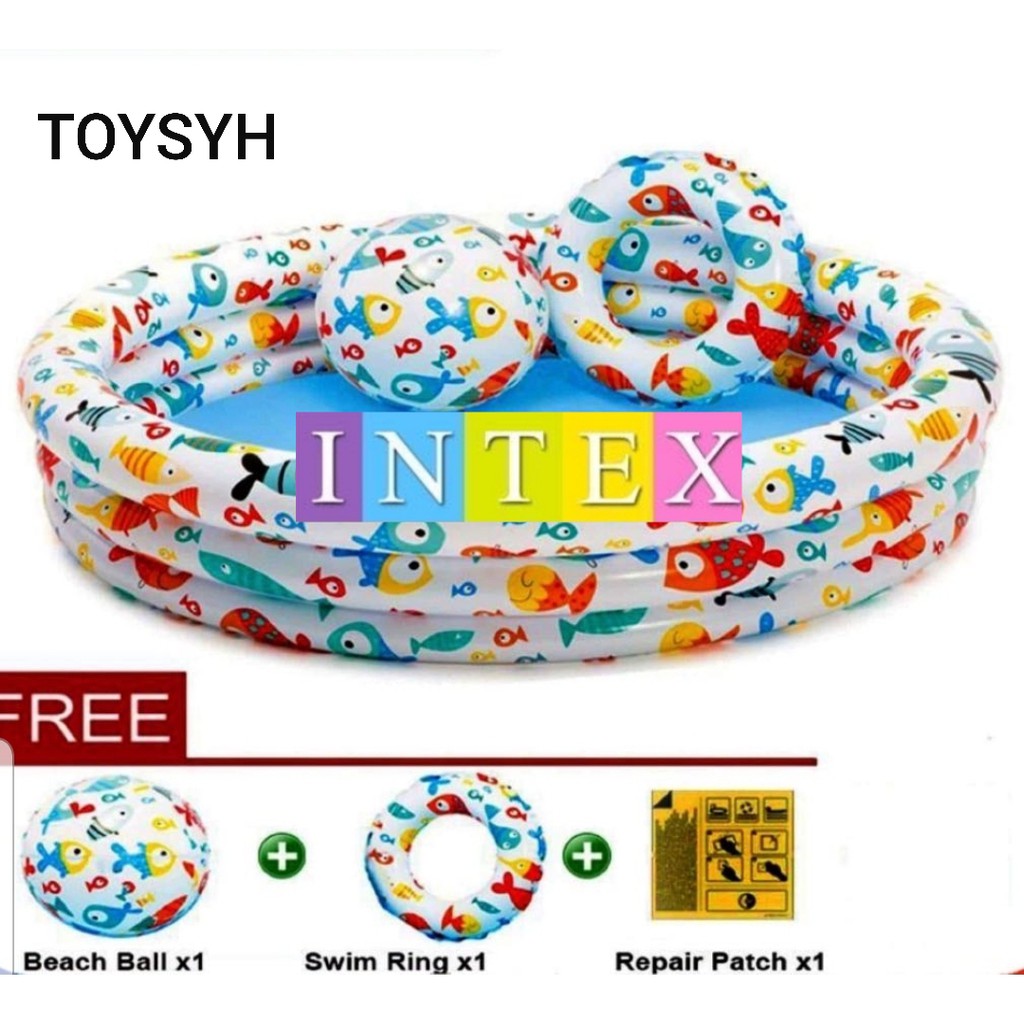 SYH INTEX 59469 Inflatable Small Swimming Baby Fish Bowl Pool Set ...