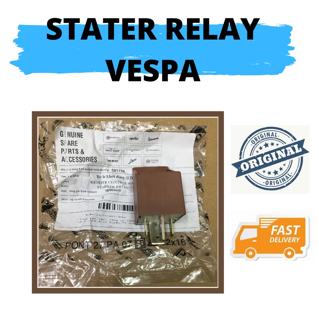 VESPA STATER RELAY ORIGINAL/PIAGGIO STATER RELAY READY STOCK | Shopee ...