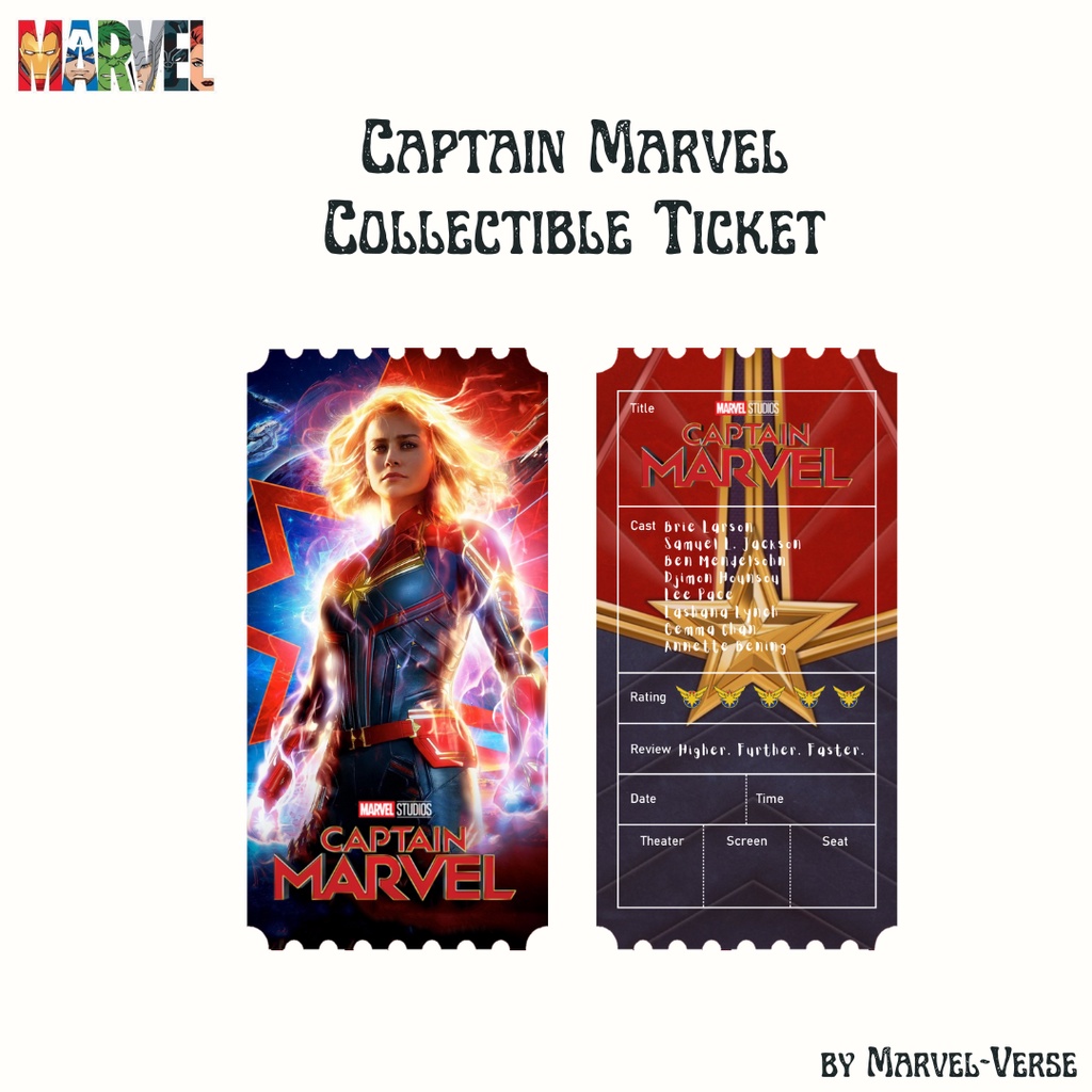 Collectible Ticket Captain Marvel - Fanmade | Shopee Malaysia