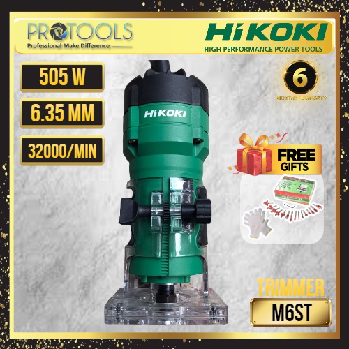 HIKOKI HITACHI M6ST Trimmer router, Collet 1/4, 505W, 32000rpm | Shopee ...