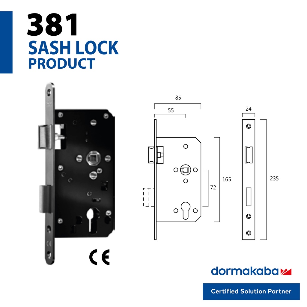Dormakaba Mechanical Lock Accessories 381 Sash Lock - Winstar Dormakaba ...