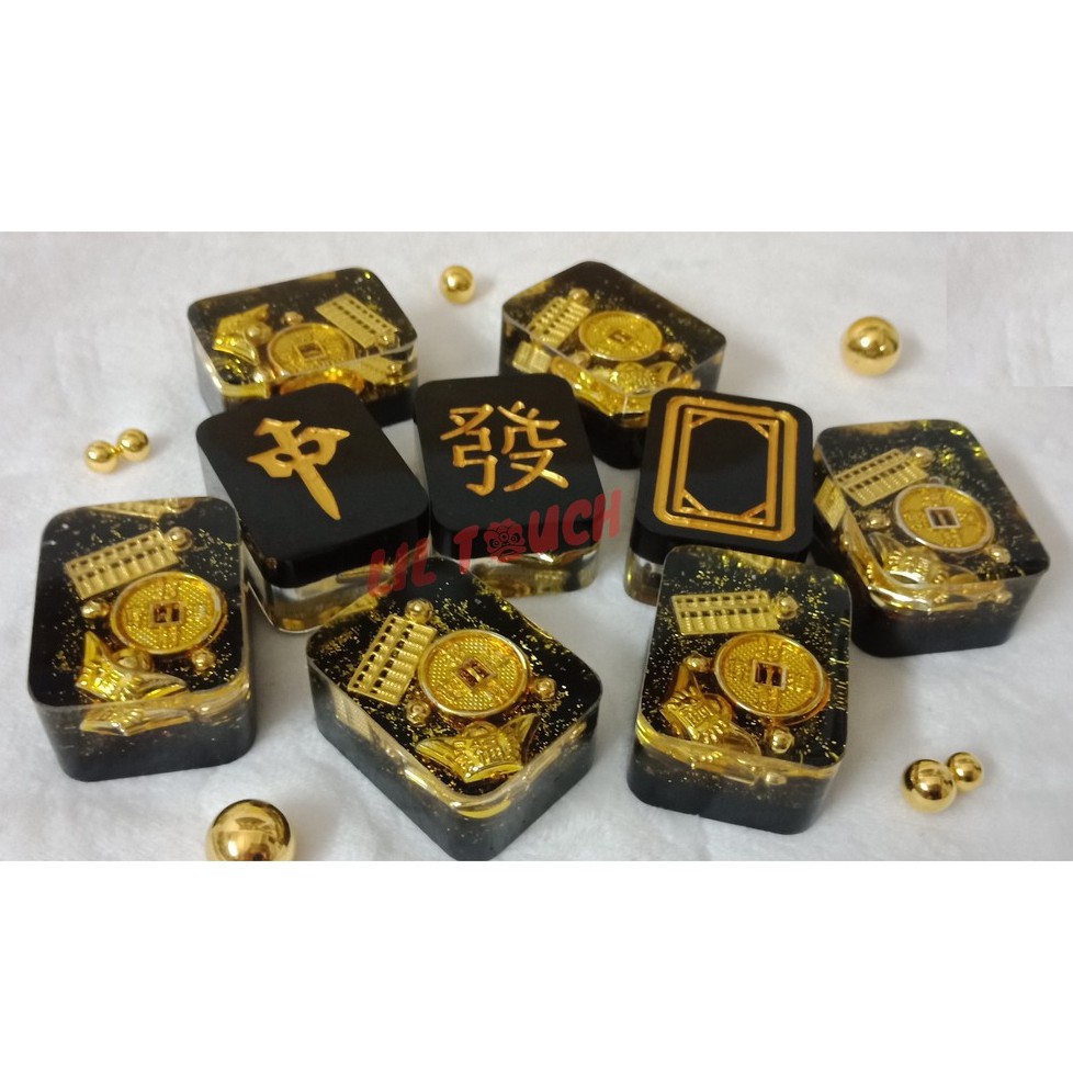 READY STOCK Lil Touch 38mm RESIN MAHJONG Gold Coin Yuanbao Travel 4 ...