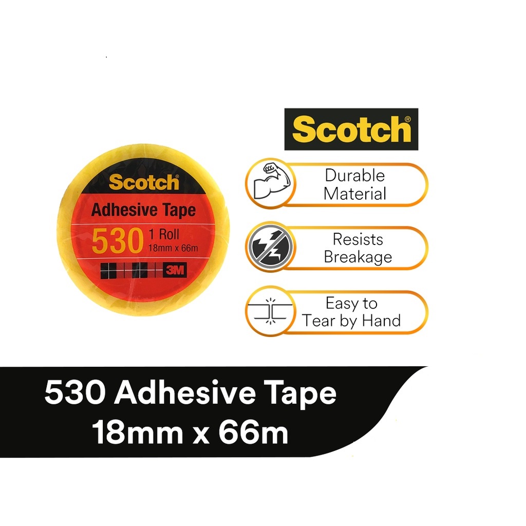 3M Scotch 530 Transparent Adhesive Cellulose Tape 18mm x 66m | Shopee Malaysia