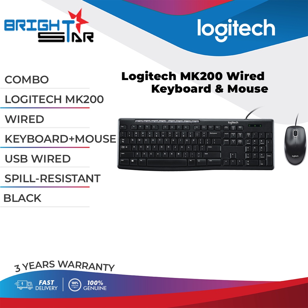 Logitech Mk200 Mouse And Keyboard Combo Shopee Malaysia