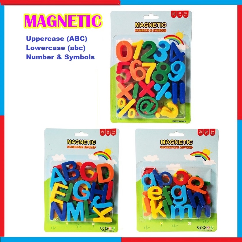MAGNETS Magnetic Colourful Uppercase / Lowercase Alphabets Letters ...