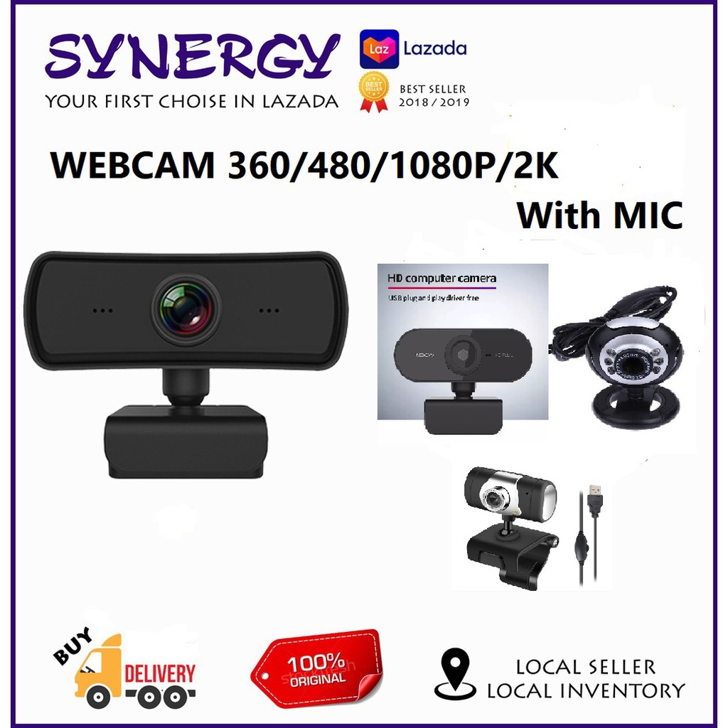 HD 360P 480P/ 1080P 2K USB Webcam with Built-in Microphone,Notebook ...