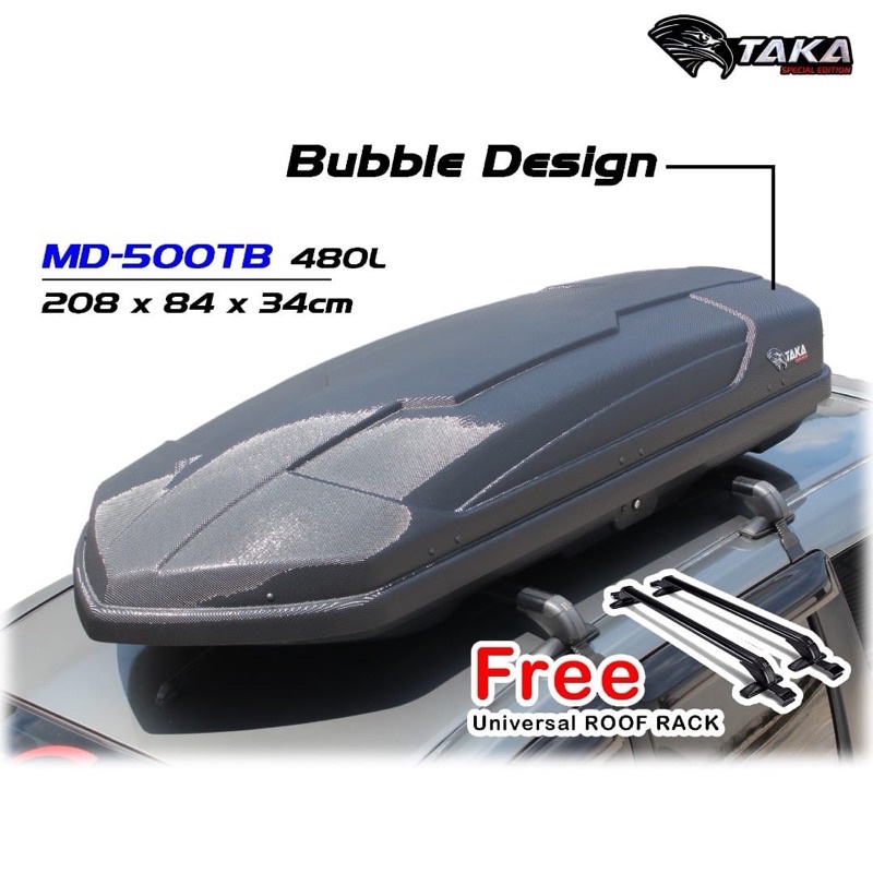 Roof Box TAKA MD-450B (450 Litres) Slim Design Storage Roofbox | Shopee ...