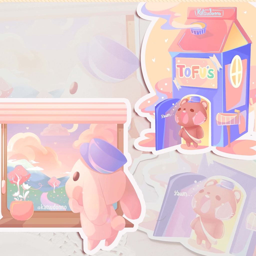 Tofu & Snowball Home Stickers (Original bear and bunnies) | Shopee Malaysia