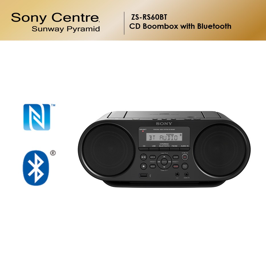 Sony Zs Rs60bt Cd Boombox With Bluetooth Shopee Malaysia