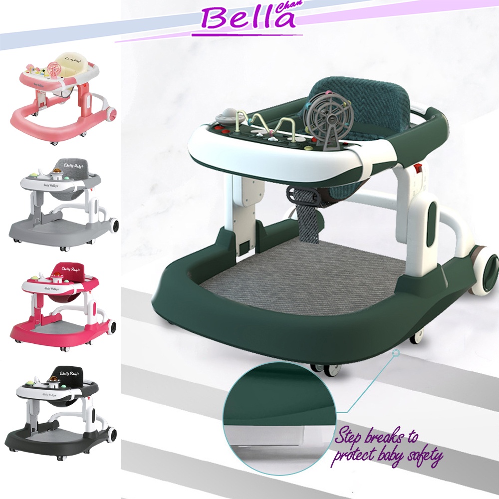 WANDA Baby Walker Music Anti-O-Leg Foldable Portable Adjustable Height ...