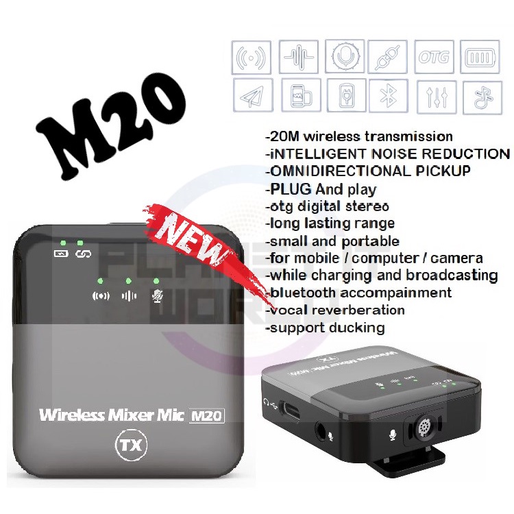 Smart wireless mixer lavalier microphone M20 | Shopee Malaysia