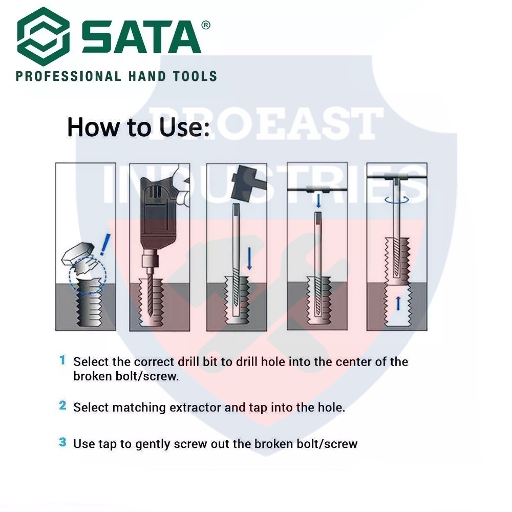 SATA 09704 5Pc Fine Threaded Extractor Set | Shopee Malaysia