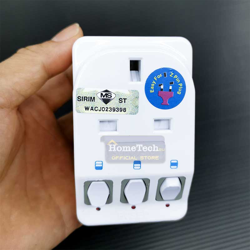 3 Way Adapter with Switch Socket Extantion Adaptor Extension Plug ...