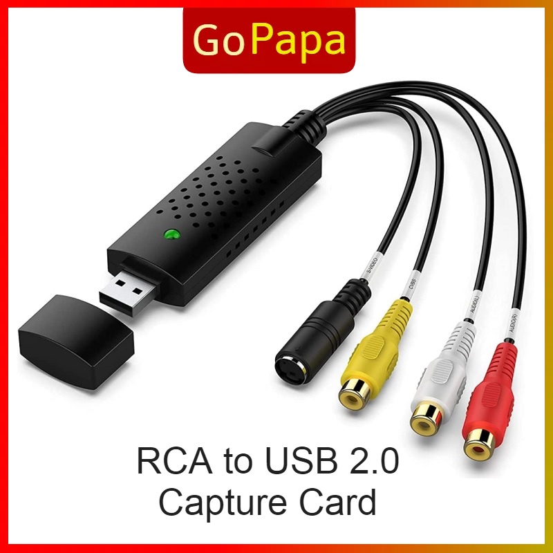 RCA To USB 2.0 Capture Card Composite AV Video Audio Converter VHS ...
