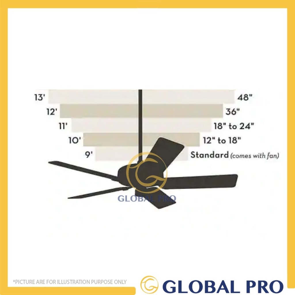 Long Downrod Ceiling Fan Malaysia | Shelly Lighting