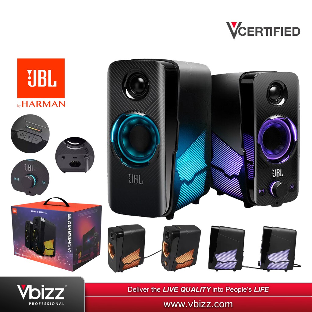 Jbl quantum duo 20w pc computer gaming surround bluetooth speakers ...