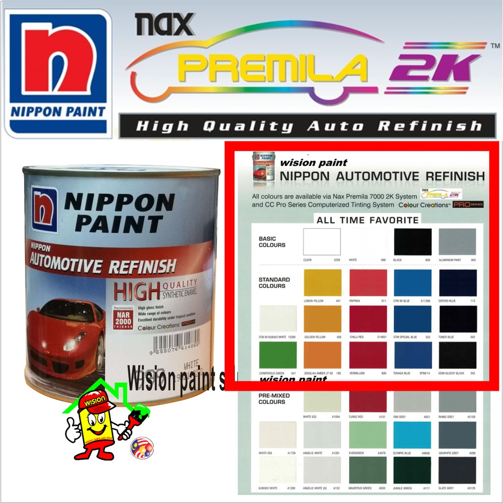 1L ( 1 LITER ) NIPPON PAINT AUTOMOTIVE REFINISH 1 LITER / CAT KERETA ...