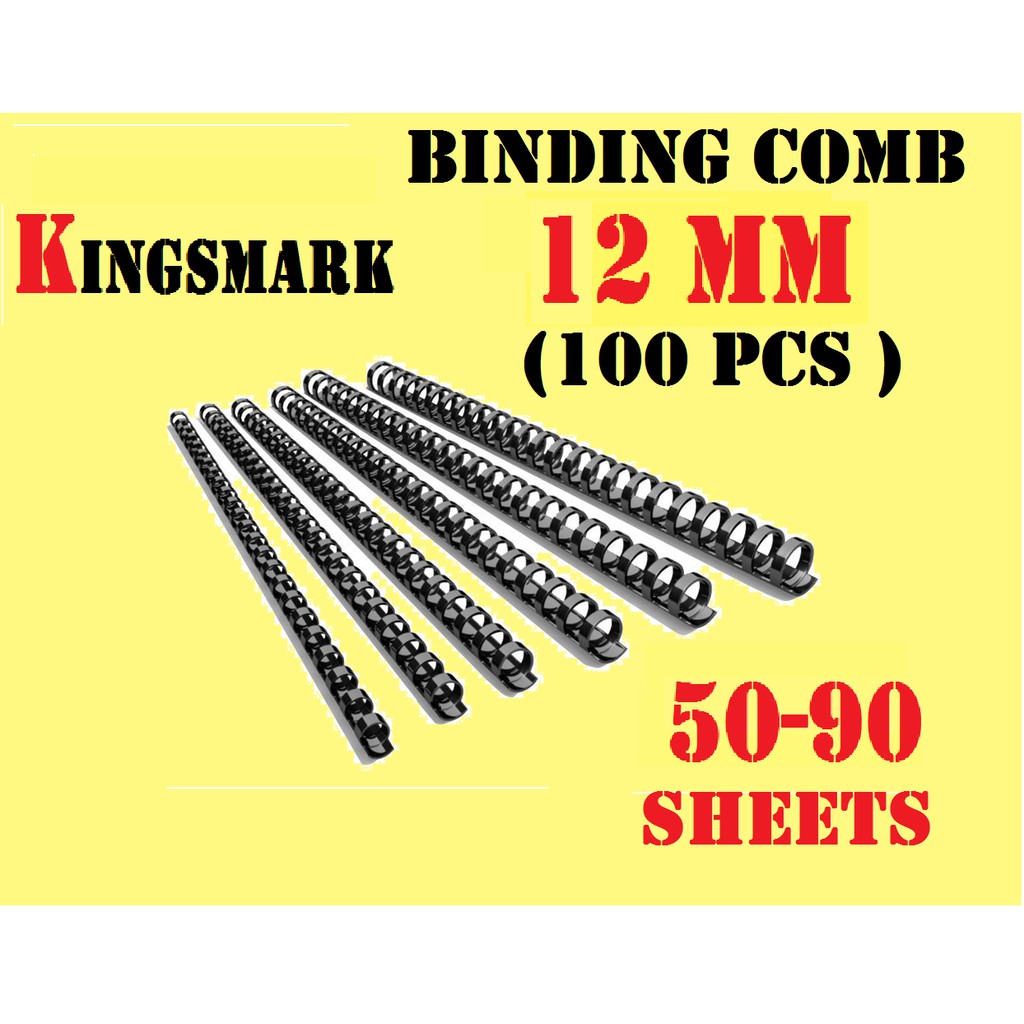 A4 Binding Comb Ring (12mm) Black/Plastic Comb Binding Rings - 100Pcs ...