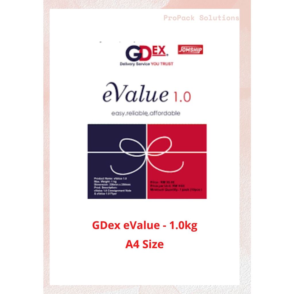GDEX SAMPUL PRABAYAR/ PREPAID FLYER eValue 1KG | Shopee Malaysia