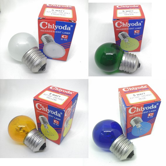 Chiyoda 5 Watt E27 Ping Pong Bulb Menthol ( FROSTED, BLUE, YELLOW ...