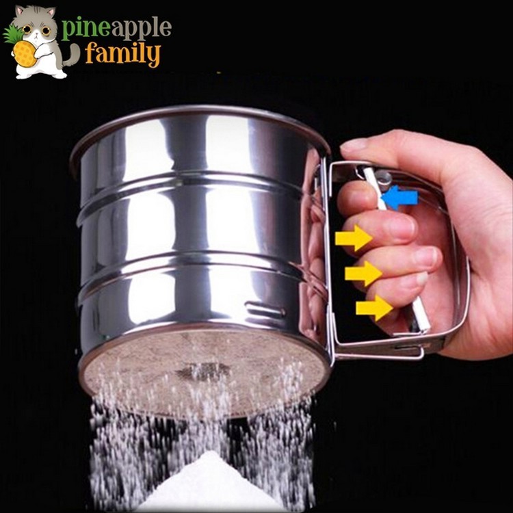 Stainless Steel Mesh Flour Sifting Sifter Sieve Strainer Cake Baking ...