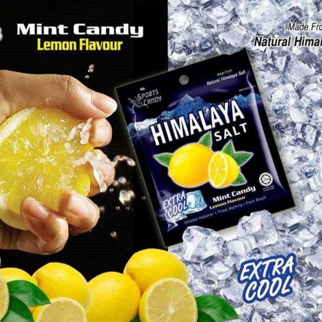 HALAL Himalaya Salt Sport Candy Sea Salt Mint Candy Extra Cool Lemon ...