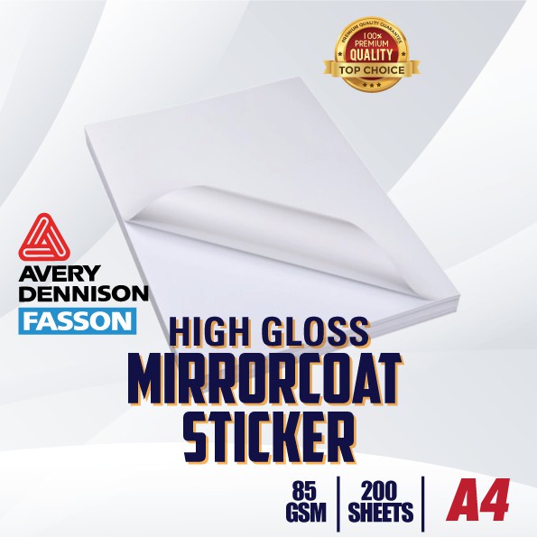 (100% ORIGINAL AVERY)Sticker mirrorkot A4 200pcs Avery Dennison Fasson ...
