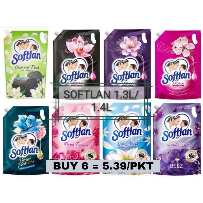SOFTLAN FABRIC SOFTENER 1.3L/1.4L (WHOLESALES PROMOSI I!!!) | Shopee ...
