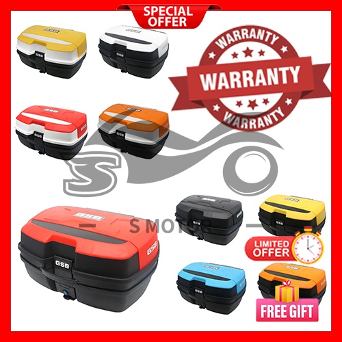 GSB BOX 47L JAMINAN WARRANTY RED BLUE YELLOW BLACK WHITE MERAH BIRU ...