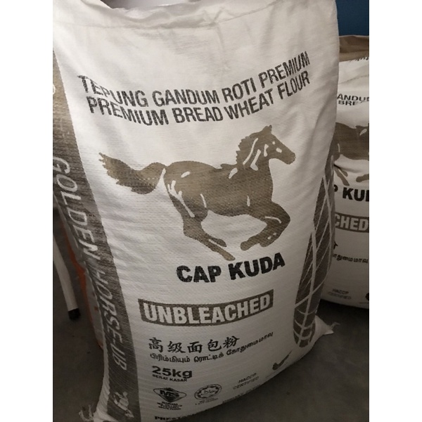 Golden Horse Premium Bread Flour.1kg High Protein Flour . Cap Kuda ...