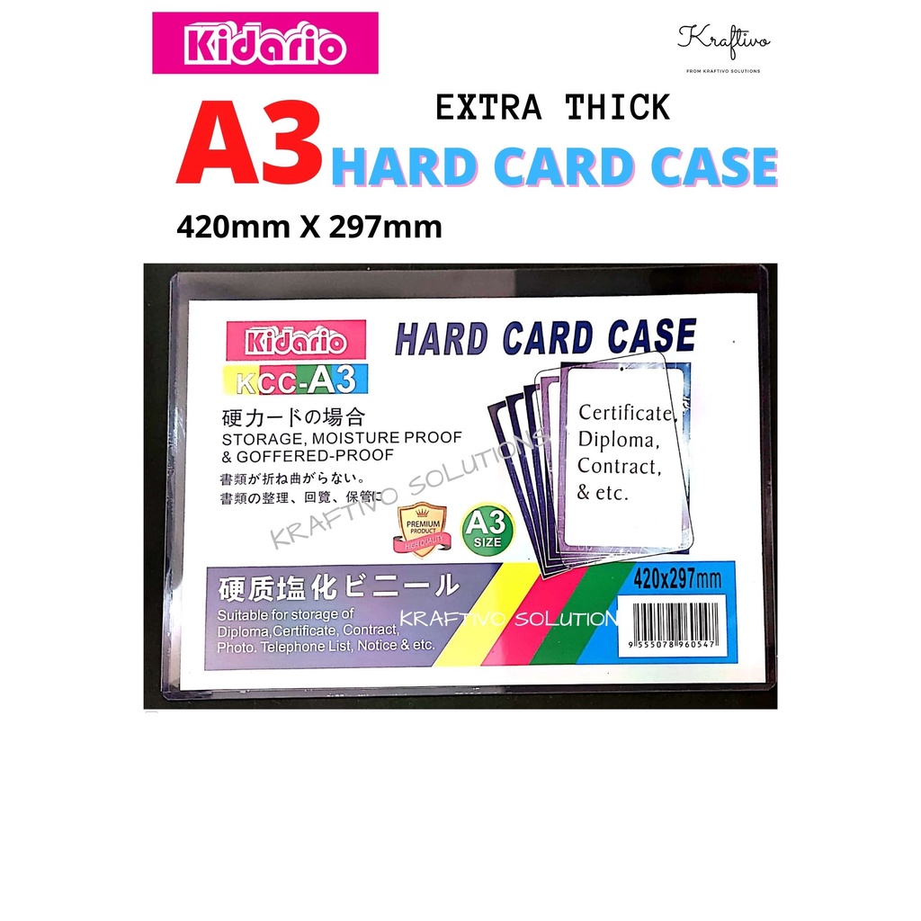 [ A3 ] KIDARIO A3 HARD CARD CASE / SUPER CLEAR PVC HARD CARD CASE FOR ...