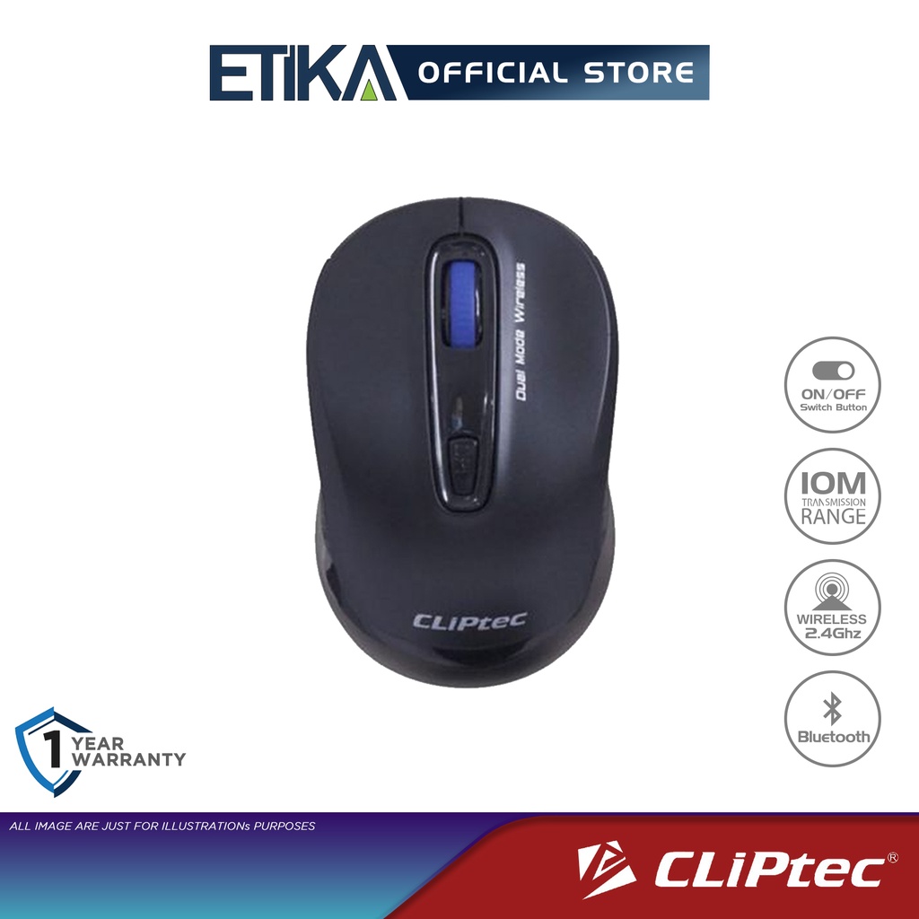 CLiPtec Dual-Trax RZS780 | 2400DPI Dual Mode Bluetooth & 2.4GHz ...