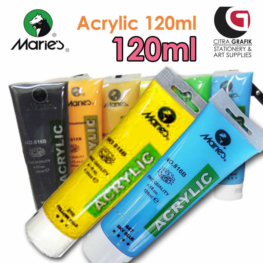 Maries Acrylic Colour Paint 120ml | Cat Alrilik Jenama Maries 120ml ...