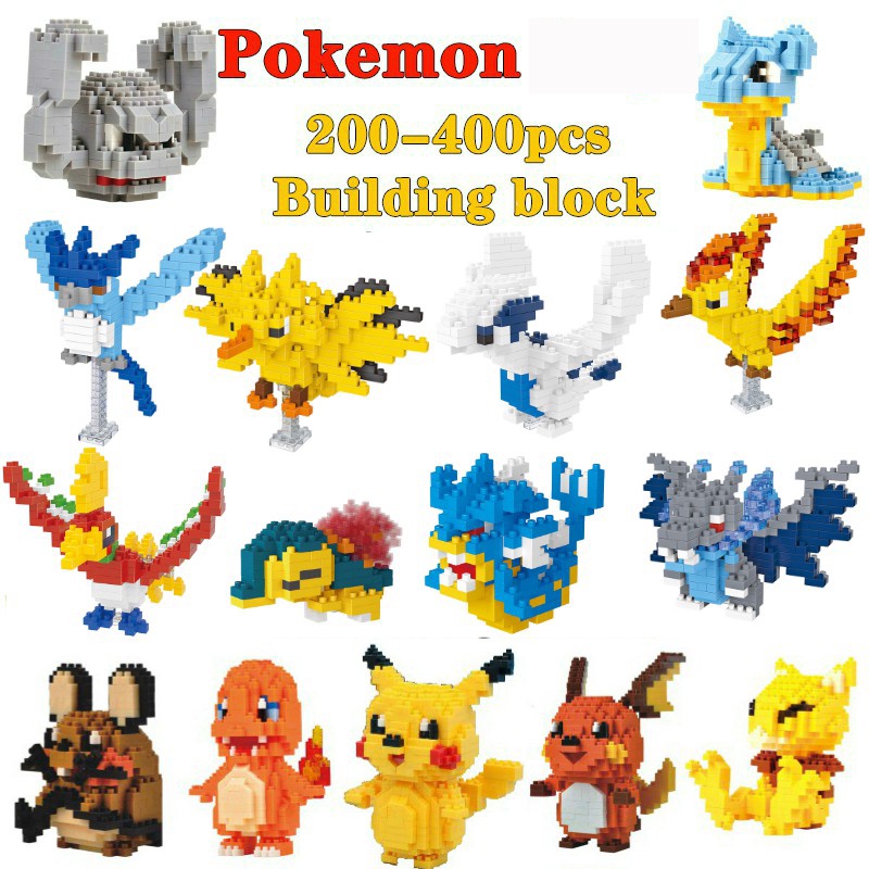 Pokemon Building Block BIGGER size | Pokemon Nano block | 200-400pcs ...