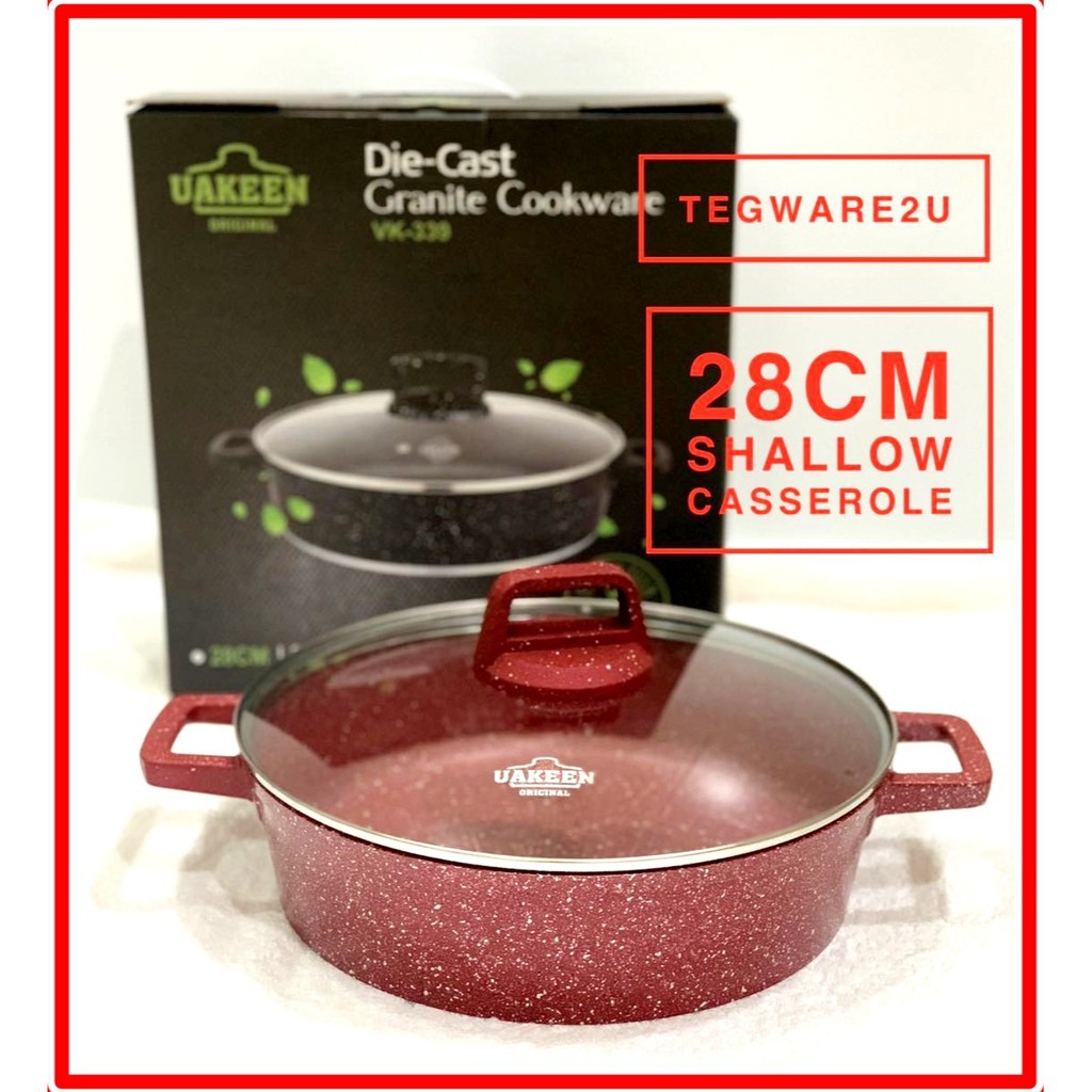 28cm Periuk Induction Non-Stick Granite Coating Shallow Casserole ...