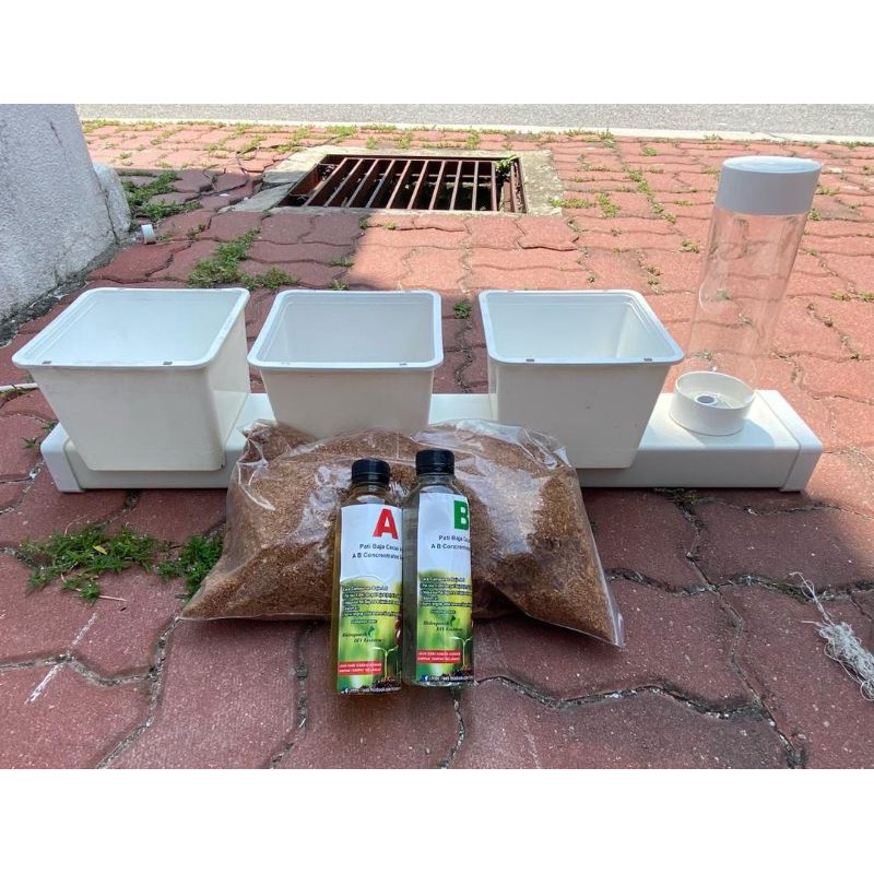 SET HIDROPONIK EAB - 3B | HYDROPONIC SET WITH 3 POT | Shopee Malaysia