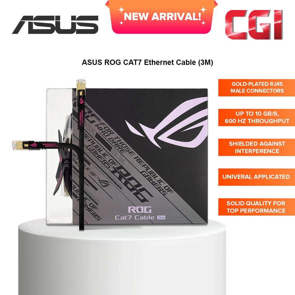 ASUS ROG Cat7 High Speed Gaming LAN Network up to 600MHz & 10GB ...