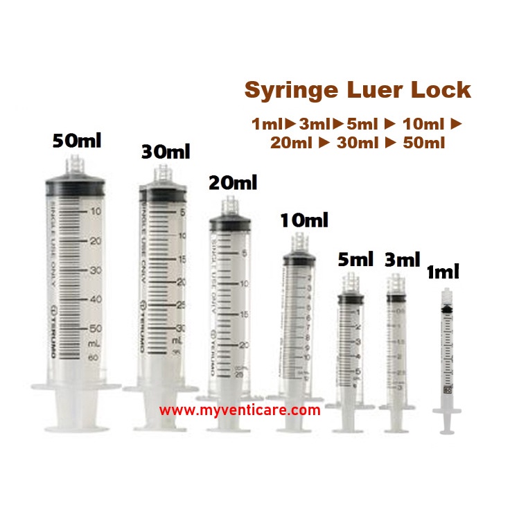 SYRINGE LUER LOCK 1 BOX WITHOUT NEEDLE 3ML, 5ML, 10ML, 20ML, 50ML | Shopee Malaysia