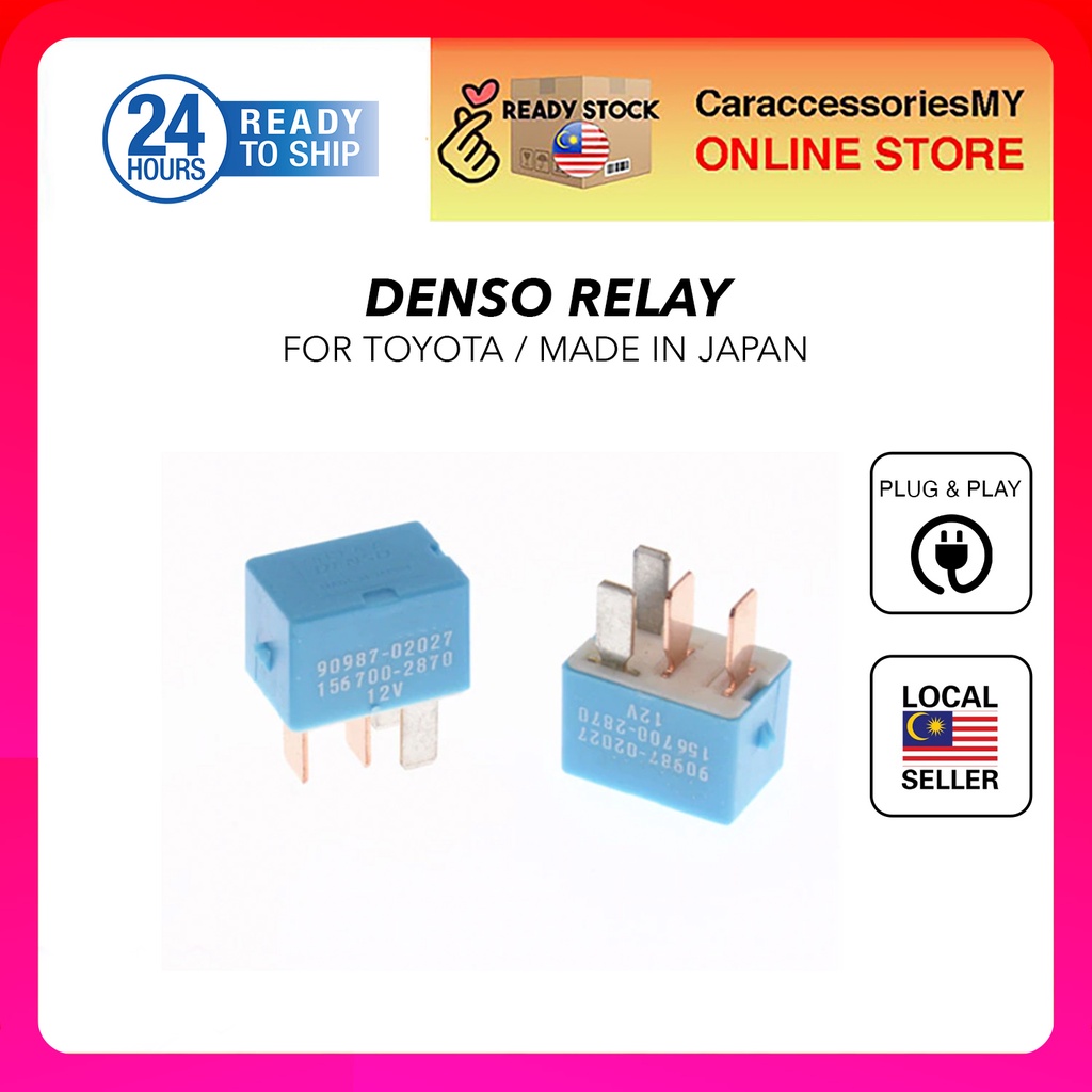 Toyota denso relay made in japan 4 pin 12v 90987 - 02027 156700 - 2870 ...