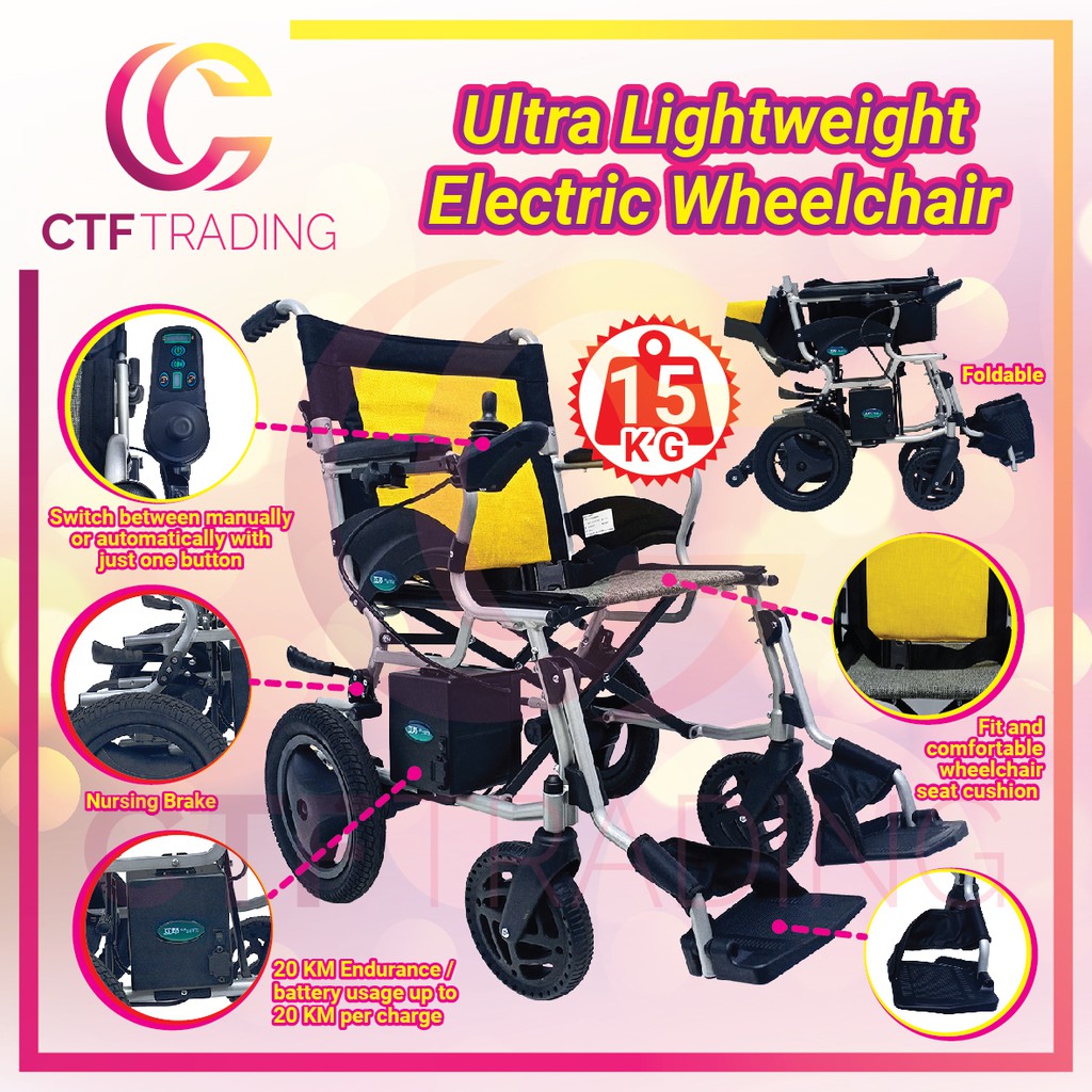 Ultra Lightweight Electric Wheelchair ( Kerusi Roda Elektrik ) | Shopee ...