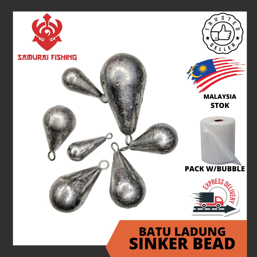 SAMURAI - BATU LADUNG PANCING PEAR BATU SB PANCING FISHING SEA SINKER ...