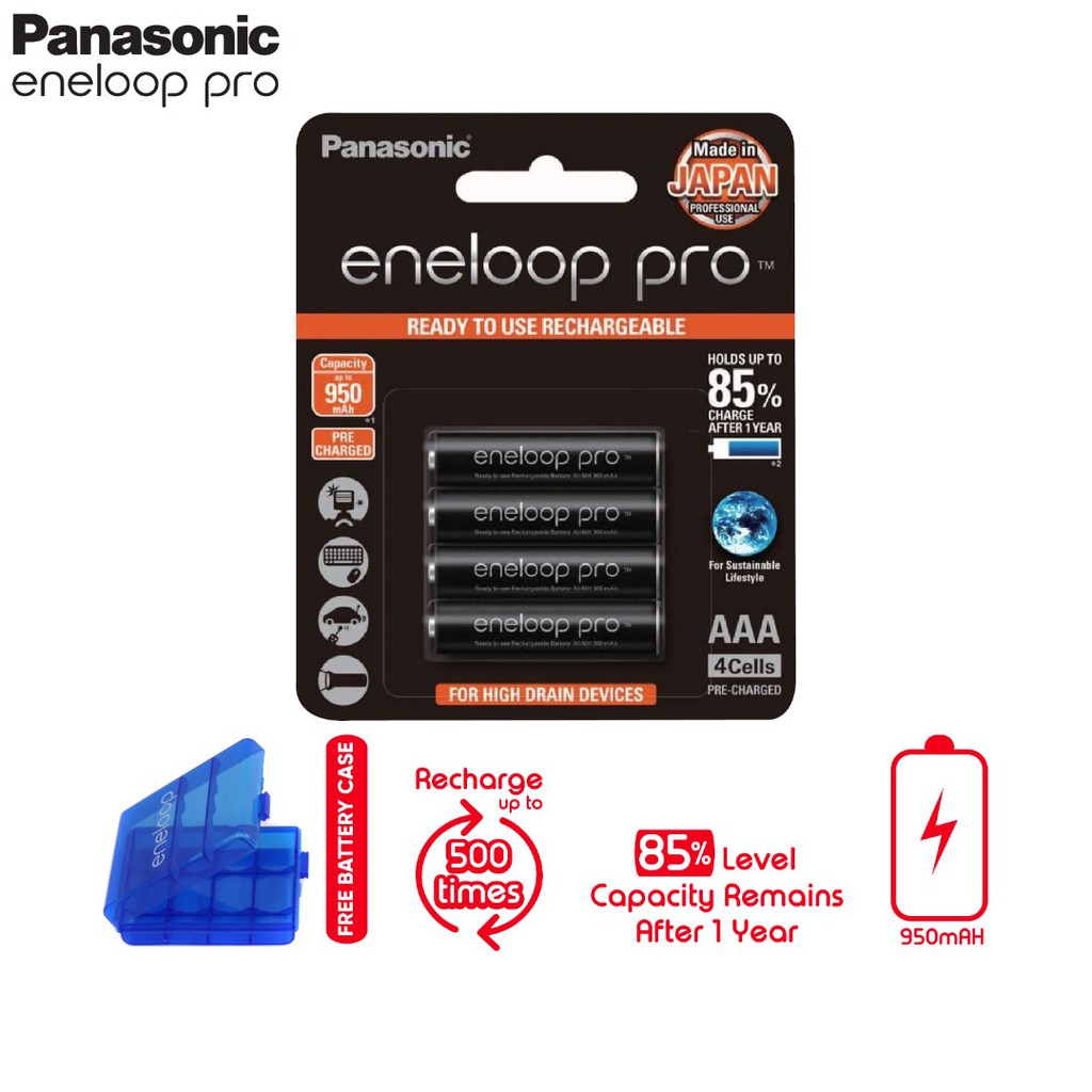 Panasonic Eneloop Pro Aaa 950mah Rechargeable Battery Bk 4hcce 4bt