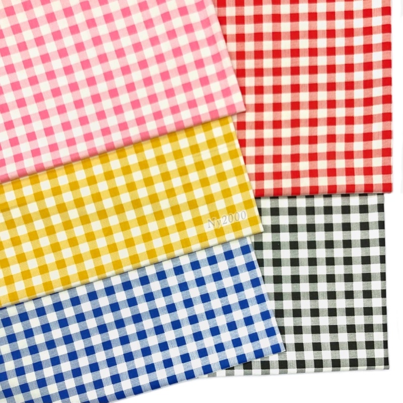 Kain Comb Cotton Corak Petak / Kotak 1cm (Bidang 60”) / Checkered Print ...